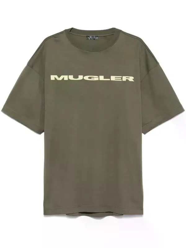 MUGLER Logo-appliqué T-shirt - Green