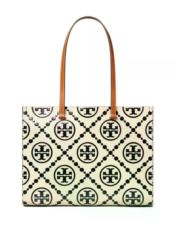 Tory Burch T Monogram Contrast Tote - Black