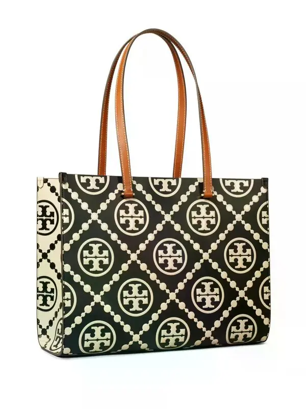 Tory Burch T Monogram Contrast Tote - Black