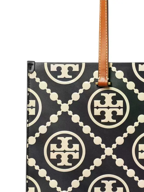 Tory Burch T Monogram Contrast Tote - Black