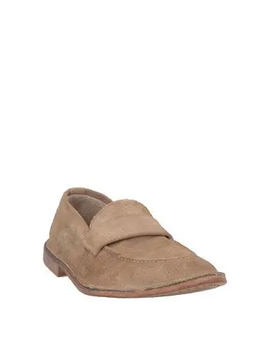Moma Camel Leather Loafers - Beige