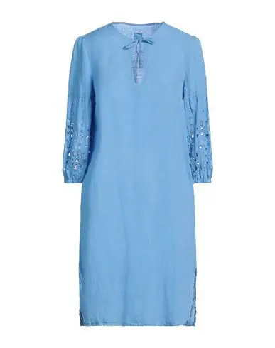120% Lino Midi Linen Dress - Azure