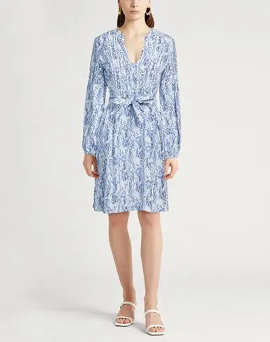 120% Lino Mini Floral Linen Dress - Blue - 42% Off | Editorialist