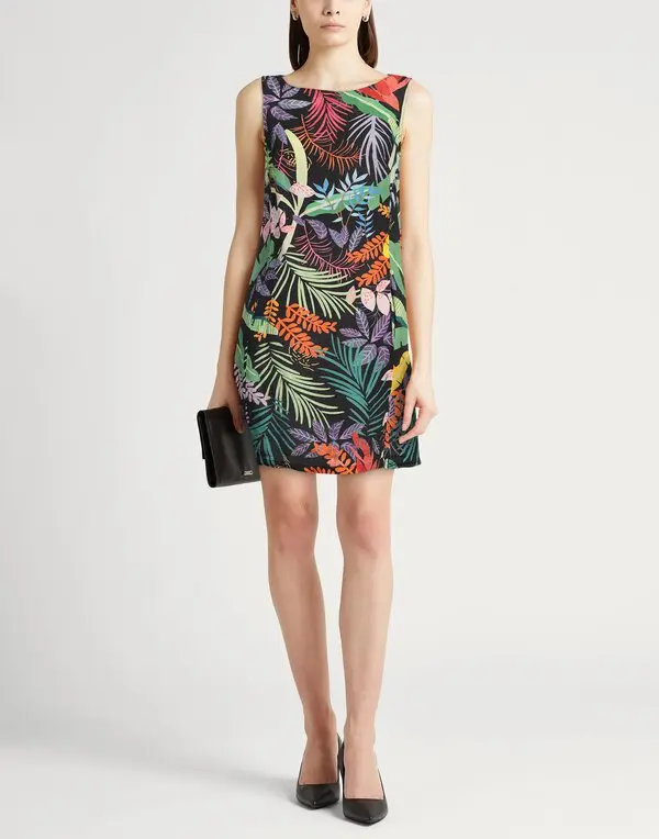 120% Lino Mini Flared Floral-print Linen Dress