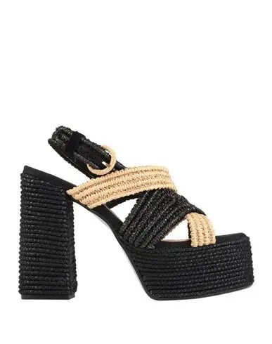 CastaÑer Slingback Platform Sandals - Black