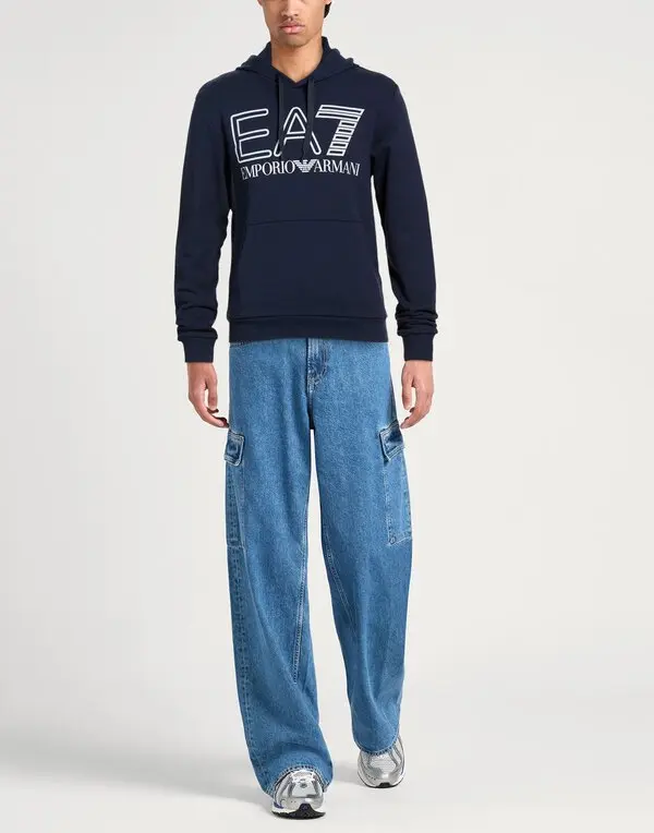 EA7 Cotton-elastane Blend Sweatshirt - Navy