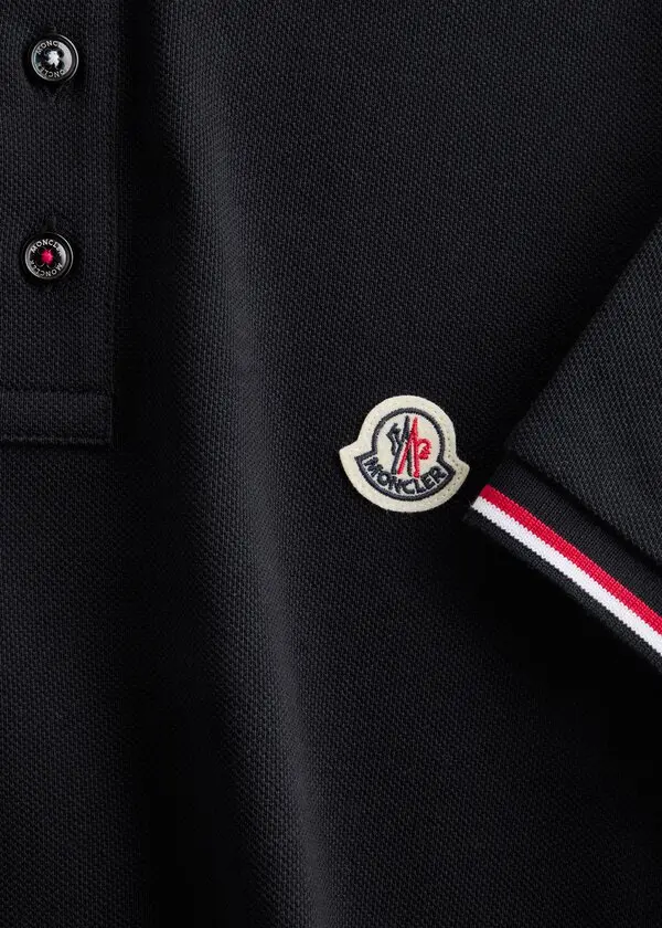 Moncler Logo-appliquéd Piqué Cotton Polo Shirt - Navy