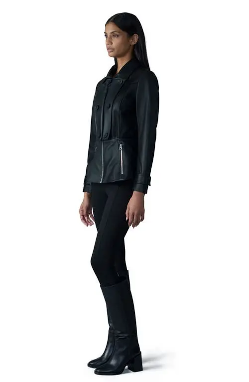 Mackage Barbara Leather Peplum Jacket - Black