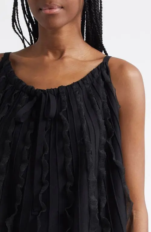 Emporio Armani Pleated Mixed Media Tank