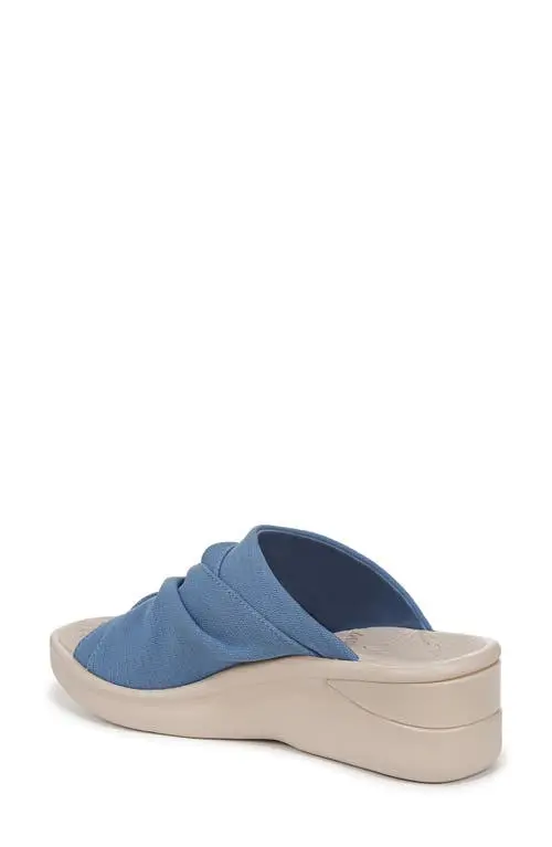 LIFESTRIDE Bzees Smile 3 Open Toe Wedge Slide Sandal Wide Width Available - Blue