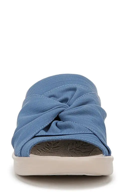 LIFESTRIDE Bzees Smile 3 Open Toe Wedge Slide Sandal Wide Width Available - Blue