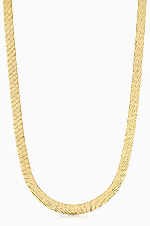 ORADINA 10k Gold Park Avenue Herringbone Chain Necklace - Yellow Gold