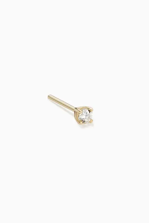 ORADINA 14k Gold Diamond Mini Stud Earring - Yellow Gold