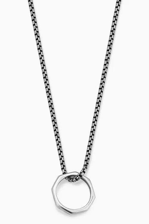 ORADINA Bolt Pendant Necklace - Silver