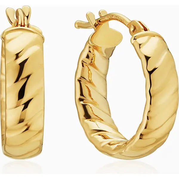 ORADINA 14k Cobra Hoop Earrings - Yellow Gold