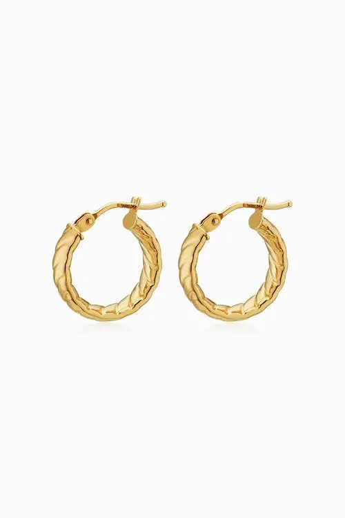 ORADINA 14k Cobra Hoop Earrings