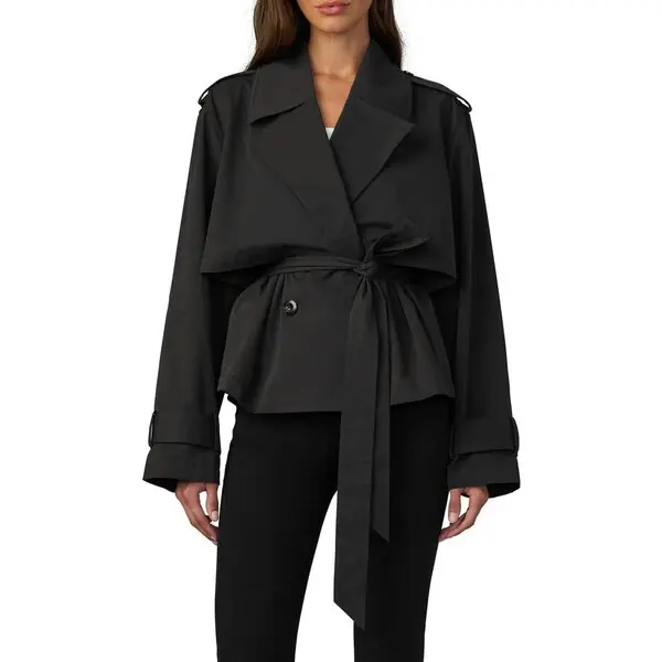 Joe's Jeans The Liz Cropped Trench Coat - Black