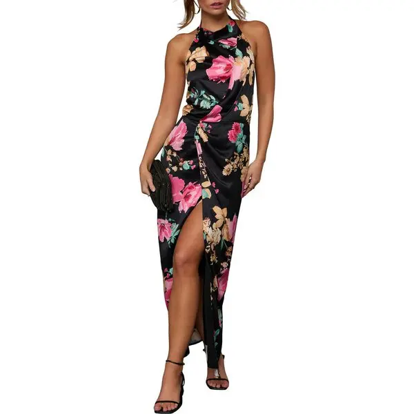 Vici Paritza Floral Print Halter Maxi Dress In Black Multi - 31% Off |  Editorialist