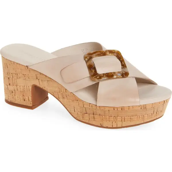 CHOCOLAT BLU Grita Platform Sandals - White Sand Leather