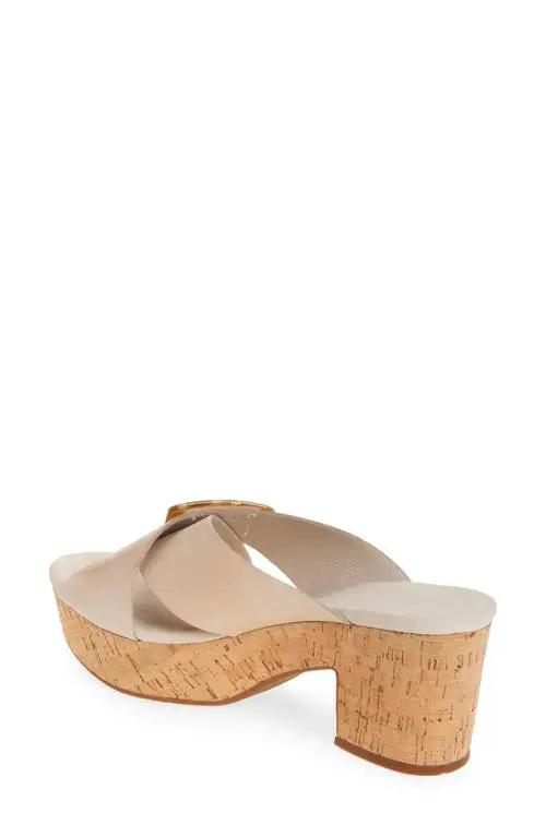 CHOCOLAT BLU Grita Platform Sandals - White Sand Leather
