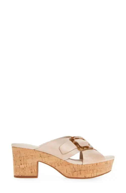 CHOCOLAT BLU Grita Platform Sandals - White Sand Leather