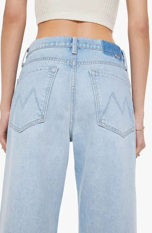 MOTHER The Dodger Button Hover Cuff Wide Leg Jeans - I Could Care Less