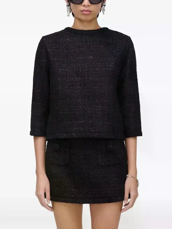 Marc Jacobs Tweed Backwards Jacket - Black