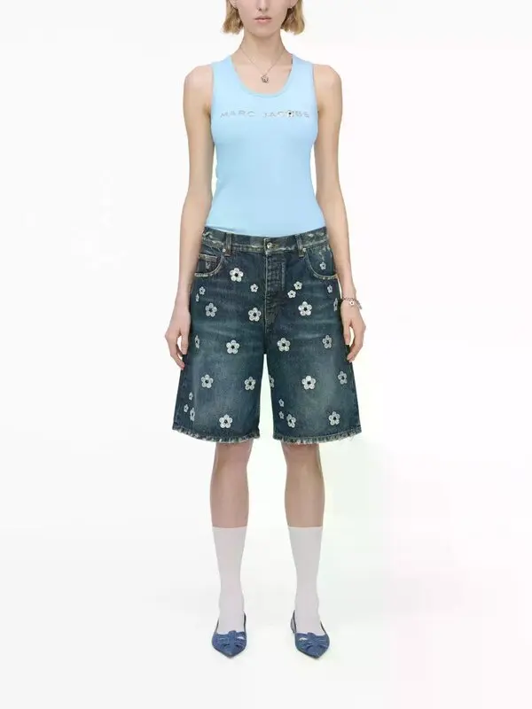 Marc Jacobs Sequin Daisy Wide Leg Shorts