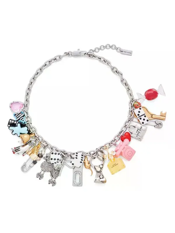 Marc Jacobs Sticker Charm Necklace - Silver