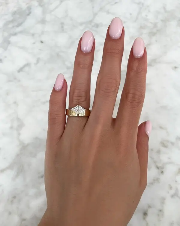 Ring Concierge Trillions Lab Diamond Cigar Band Engagement Ring