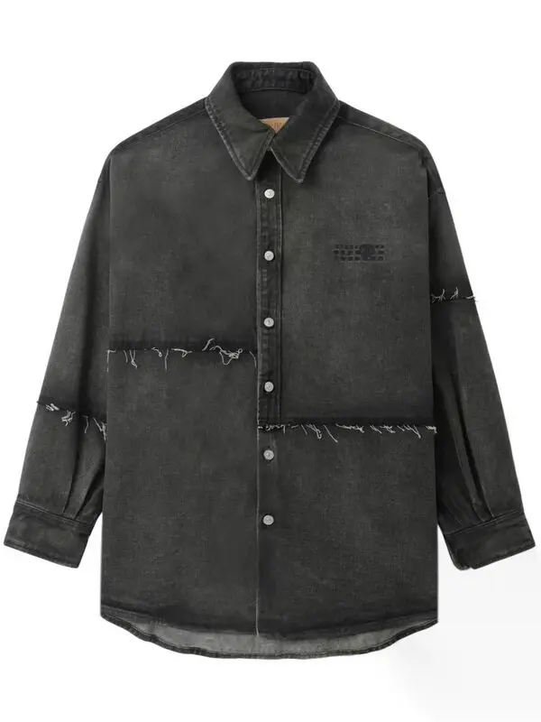 MAISON MARGIELA Numbers-embroidered Shirt - Grey