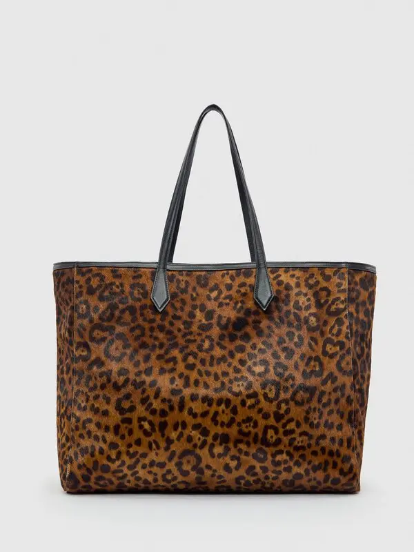 REFORMATION Sofia Leopard Print Tote - Brown