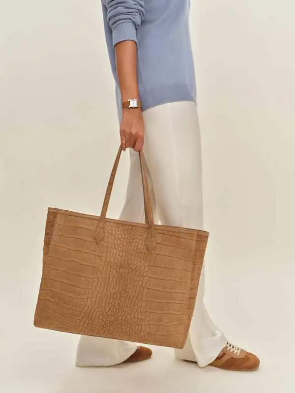 REFORMATION Sofia Leopard Print Tote - Brown