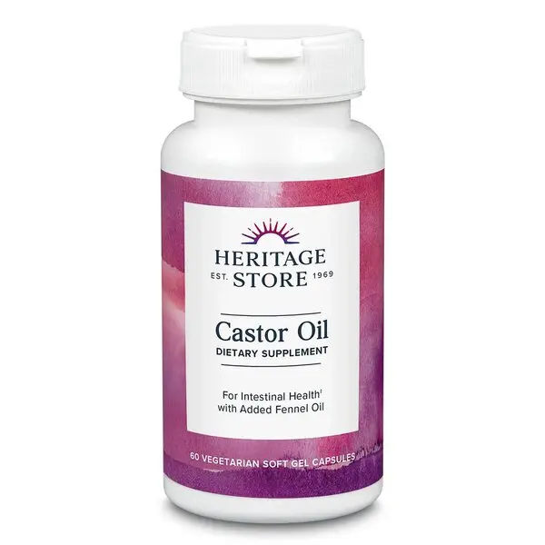 HERITAGE STORE Castor Oil Capsules 725mg 60 Softgels - One-color