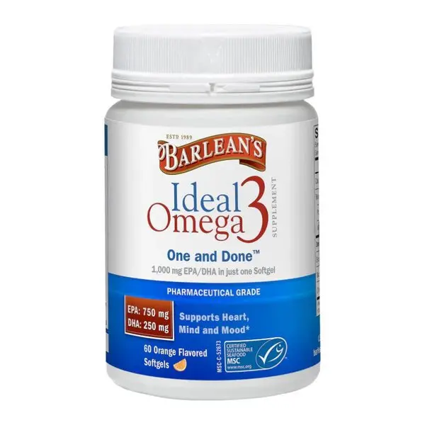 BARLEANS ORGANIC OILS Ideal Omega3 60 Softgels - One-color
