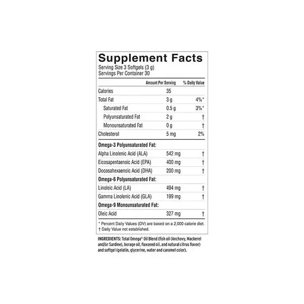 BARLEANS ORGANIC OILS Total Omega 90 Softgels