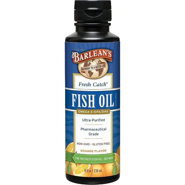 BARLEANS ORGANIC OILS Fresh Catch Fish Oil Orange Flavor Liquid 236 Milliliters - One-color