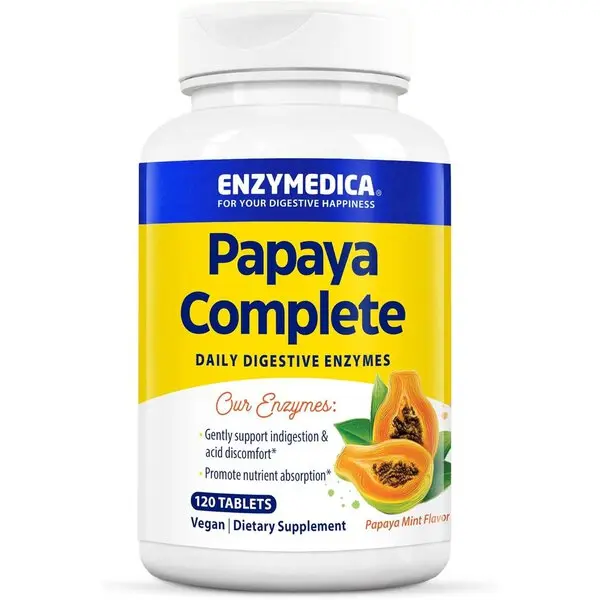 ENZYMEDICA Papaya Complete Daily Digestive Enzymes 120 Tablets - One-color