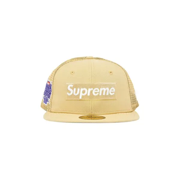 Supreme Box Logo Mesh Back New Era Cap - Gold