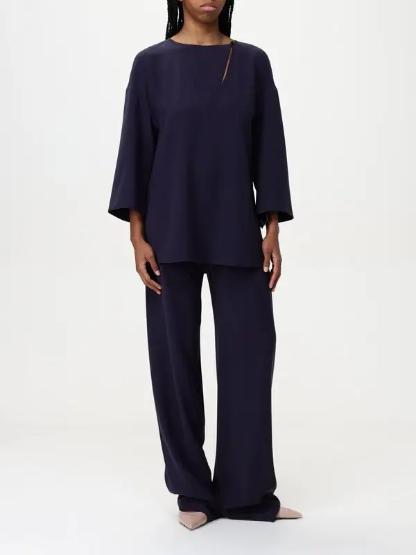 Emporio Armani V-neck Cutout" Blouse - Blue