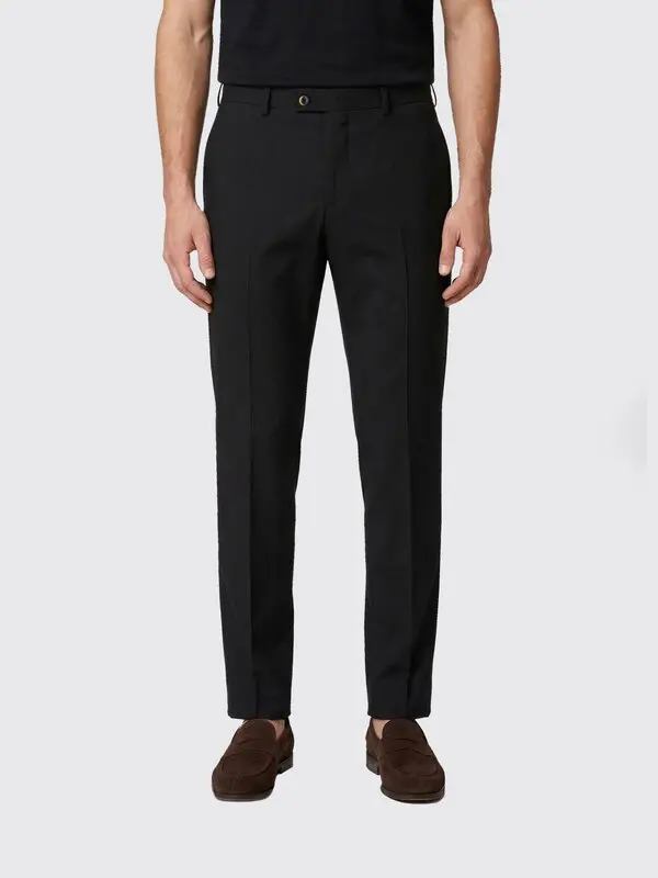 PT TORINO Tailored Stretch Cotton And Silk Blend Trousers - Black