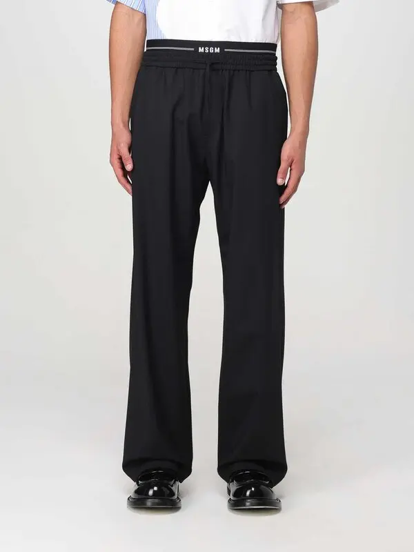 MSGM Tailored Wide Leg Pants - Black