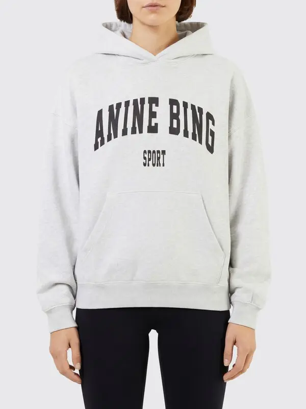 ANINE BING Graphic Print Hoodie - Grey