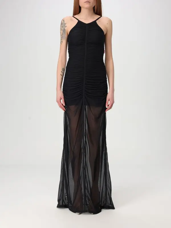 DIESEL® Ruched Mesh Maxi Dress - Black