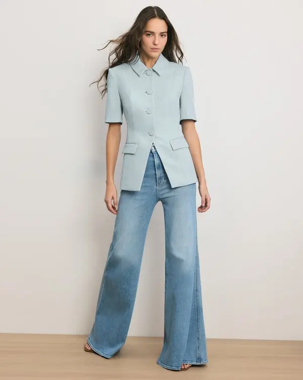 Veronica Beard Bodie Jacquard Blazer - Blue Stream