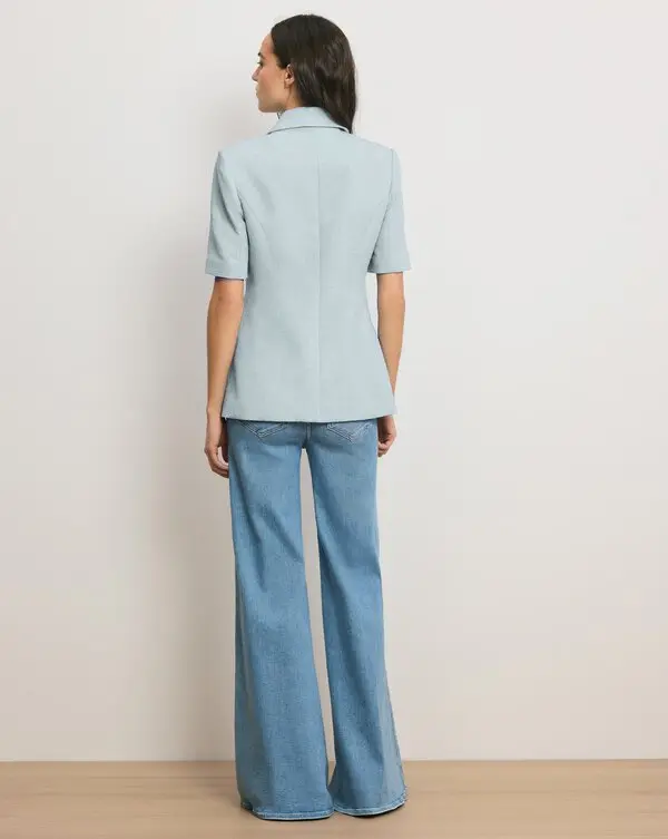 Veronica Beard Bodie Jacquard Blazer - Blue Stream
