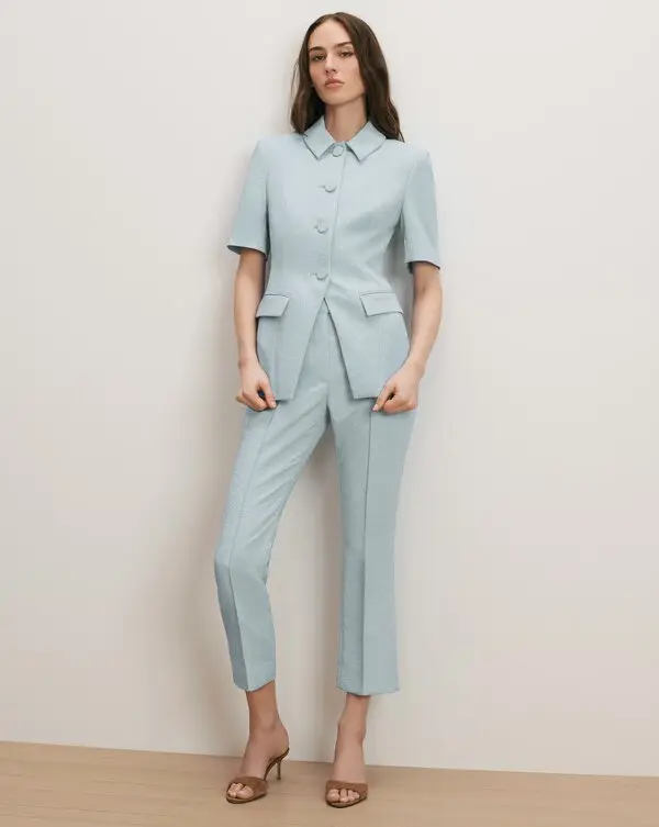 Veronica Beard Bodie Jacquard Blazer - Blue Stream