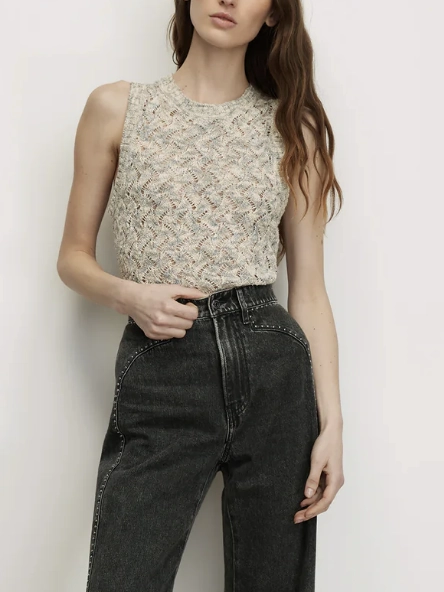 Veronica Beard Jerrel Cropped Knit Tank Top