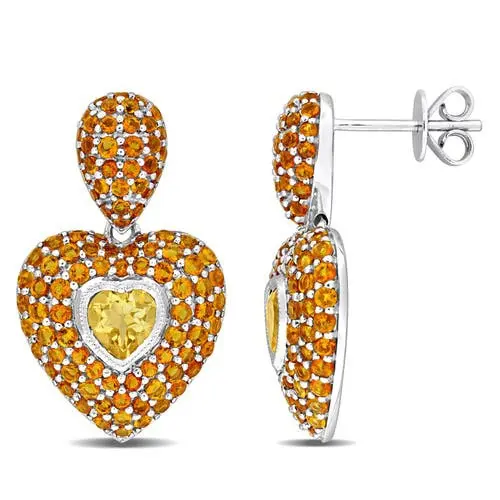 JULIANNA B. Gemstone Cluster Dangle Earrings - Citrine