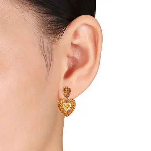 JULIANNA B. Gemstone Cluster Dangle Earrings - Citrine